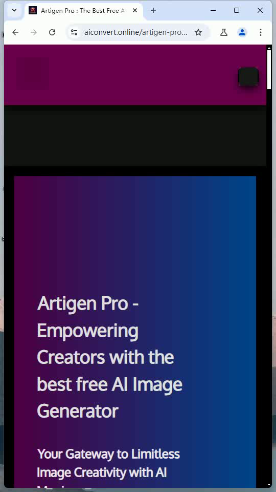 Artigen Pro AI AI助力的创意引擎，文本转图像新境界。 | 磐创AI-开放猫官方网站