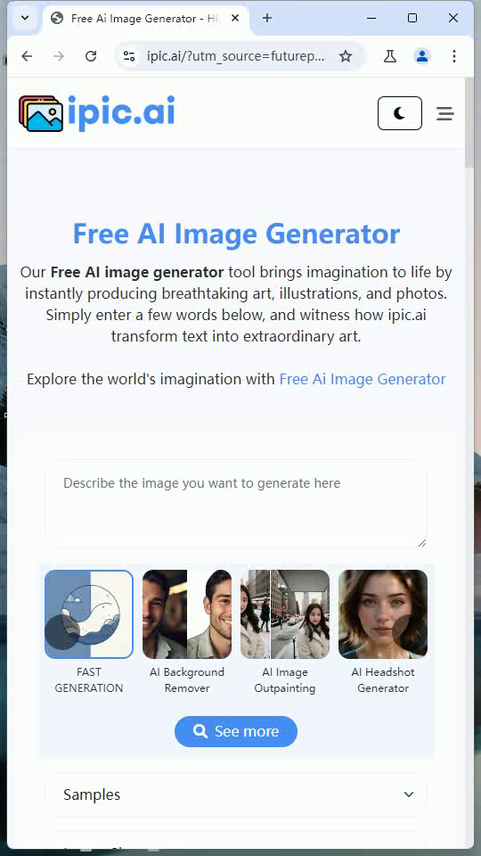 Ipic.ai AI图像优化，一键提升视觉品质。 | 磐创AI-开放猫官方网站