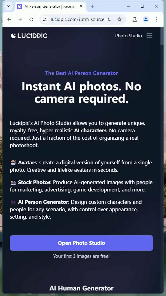 Lucidpic “Lucidpic革新图片交互：AI驱动3D照片创作，重塑视觉体验，专为摄影师、营销者与社媒爱好者的定制平台，提供深度互动与 ...