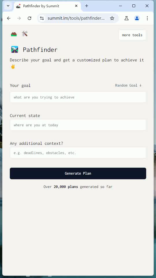 Pathfinder **Pathfinder：** 个性化AI策略师，定制生活与职业目标规划，24/7数字教练。 | 磐创AI-开放猫官方网站
