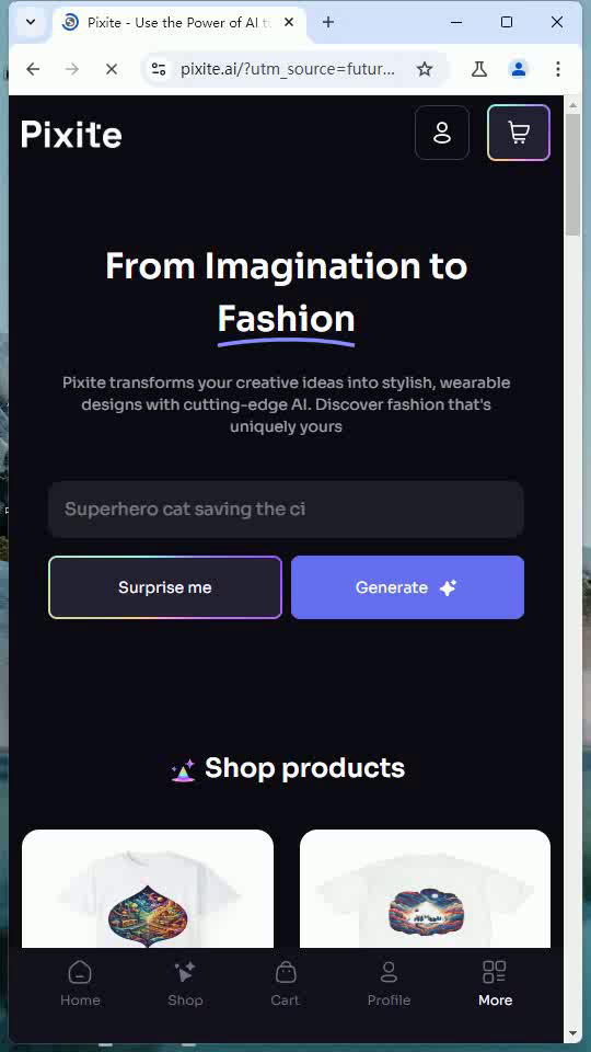 Pixite AI赋能，创意即穿——Pixite时尚定制。 | 磐创AI-开放猫官方网站