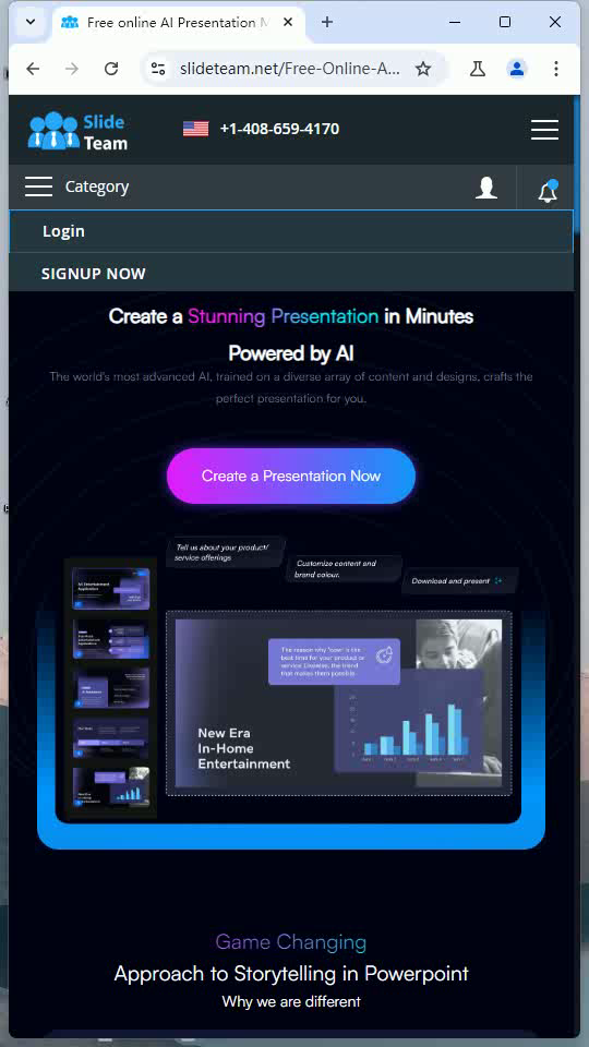 SlideTeam AI Presentation Generator AI助阵，高效定制，演示新境界。 | 磐创AI-开放猫官方网站