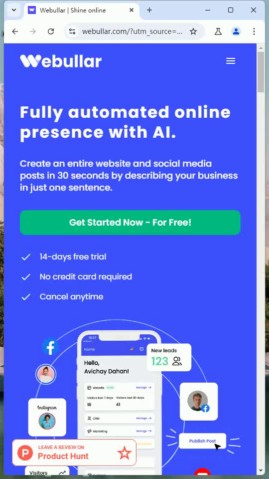 Webullar 一键AI建站，快人一步上线！ | 磐创AI-开放猫官方网站